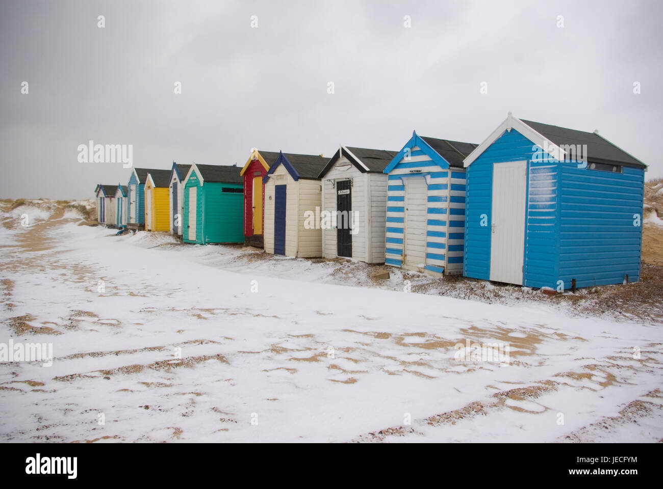 Southwold beach huts winter hi-res stock photography and images - Alamy