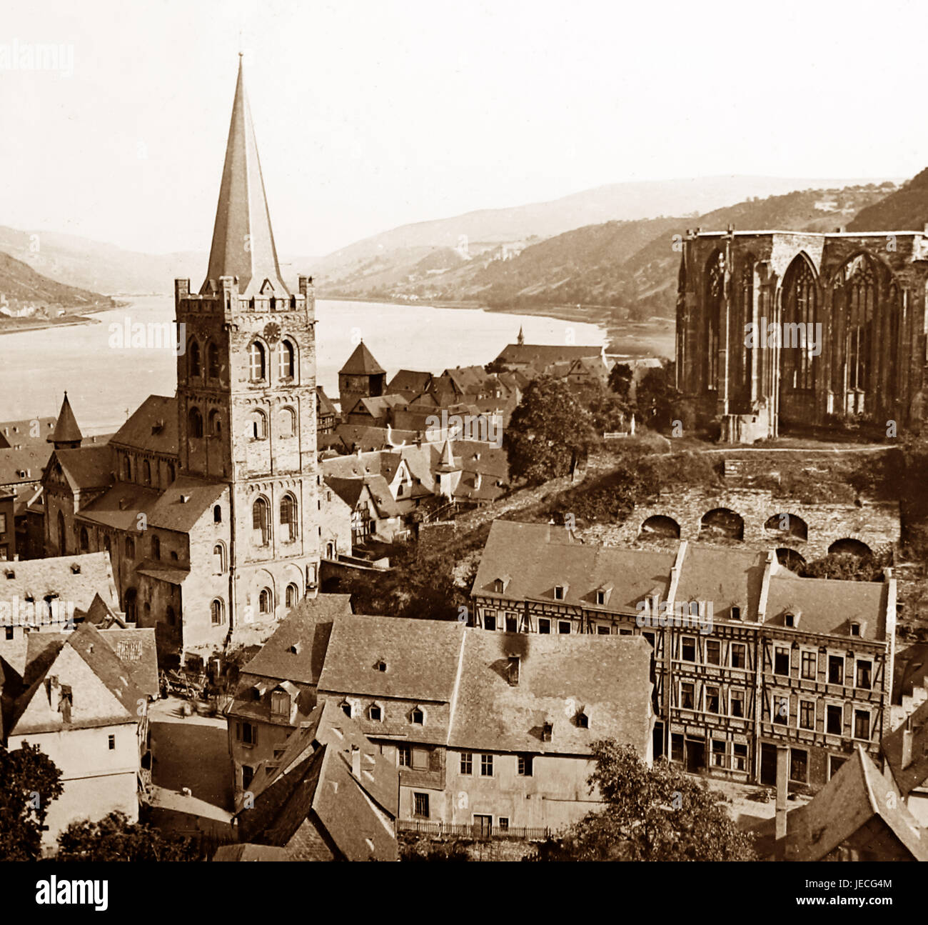 Bacharach, Germay, Victorian period Stock Photo - Alamy