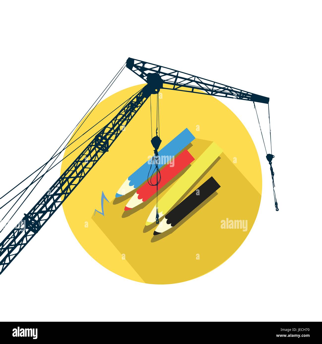 Concept of building project. Illustration on isolated background ...