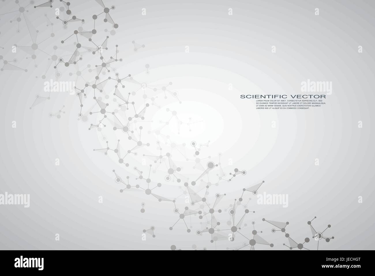 Structure Molecule Dna And Neurons Connected Lines With Dots Genetic And Chemical Compounds