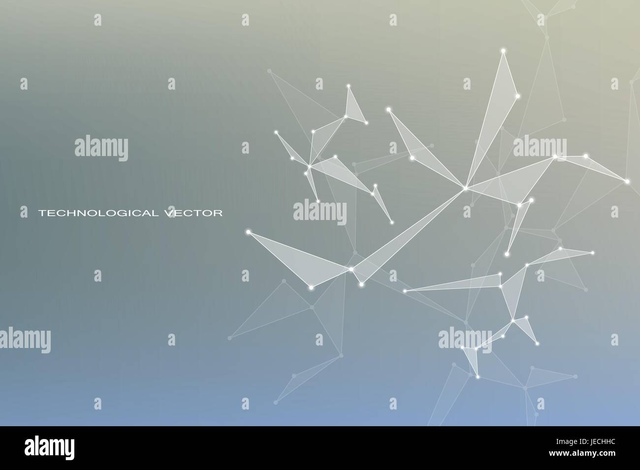 Structure of molecular particles and atom, polygonal abstract ...