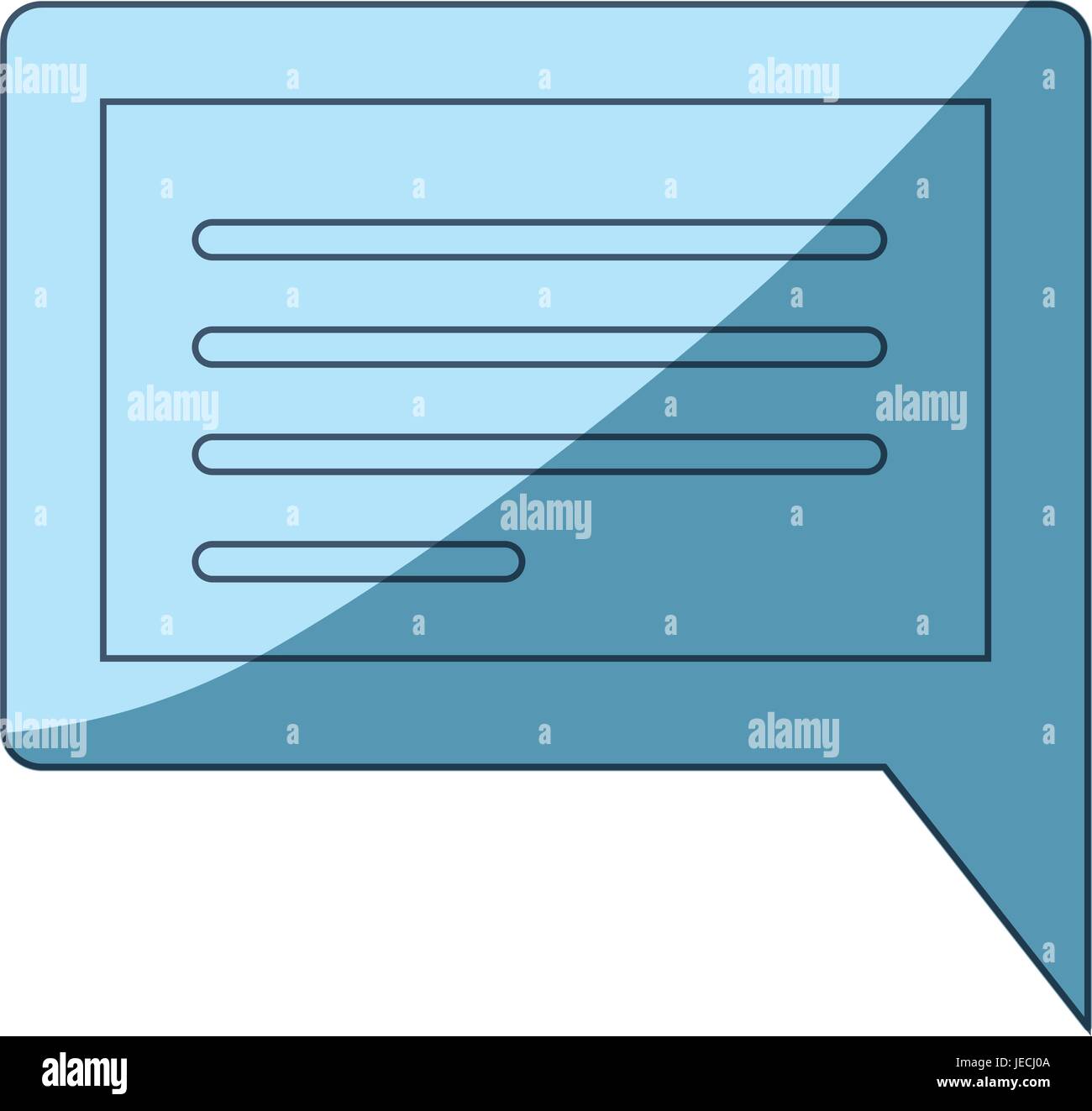 blue shading silhouette of rectangular dialogue in closeup Stock Vector ...