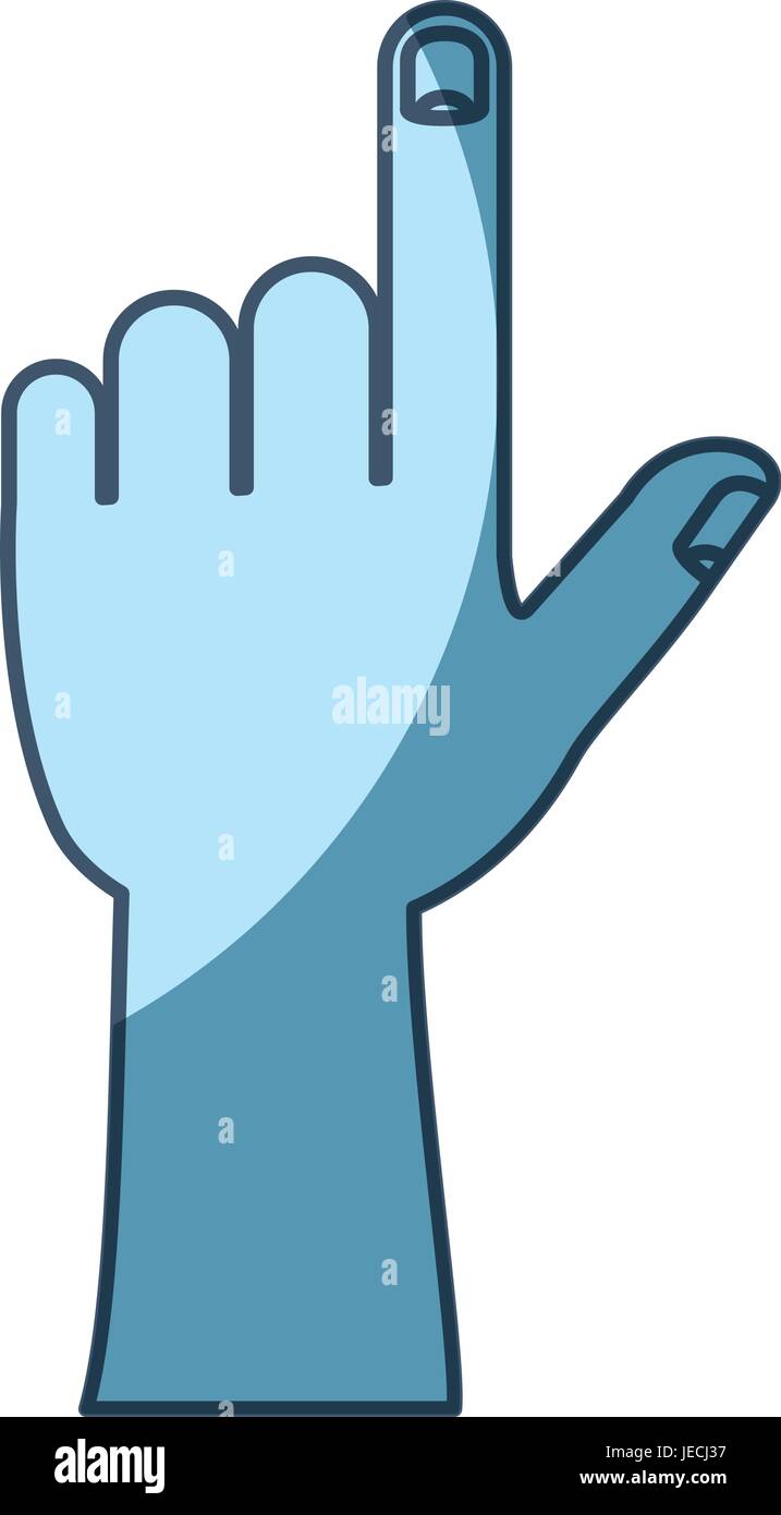 blue shading silhouette of left hand gesture Stock Vector Image & Art ...