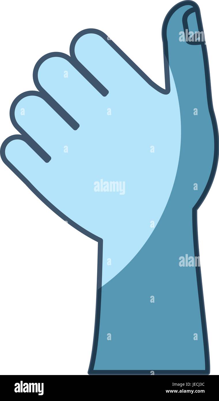 blue shading silhouette of left hand thumb up Stock Vector Image & Art ...