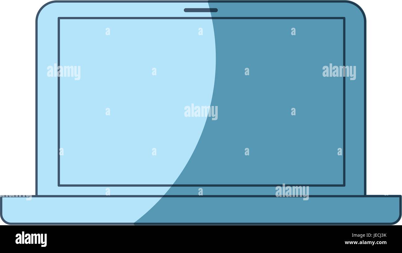 blue shading silhouette of laptop computer Stock Vector Image & Art - Alamy