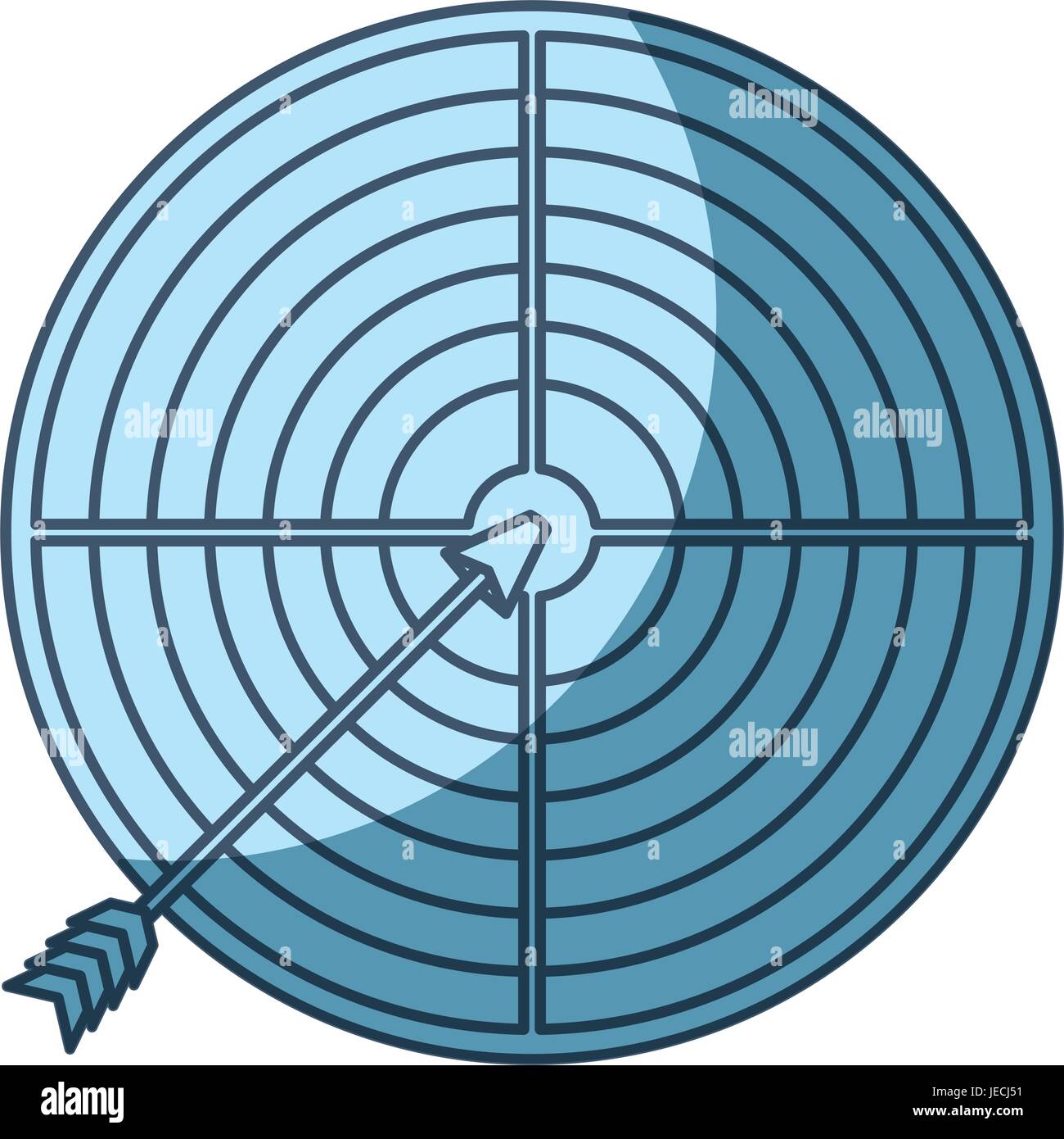 blue shading silhouette of arrow on target Stock Vector Image & Art - Alamy