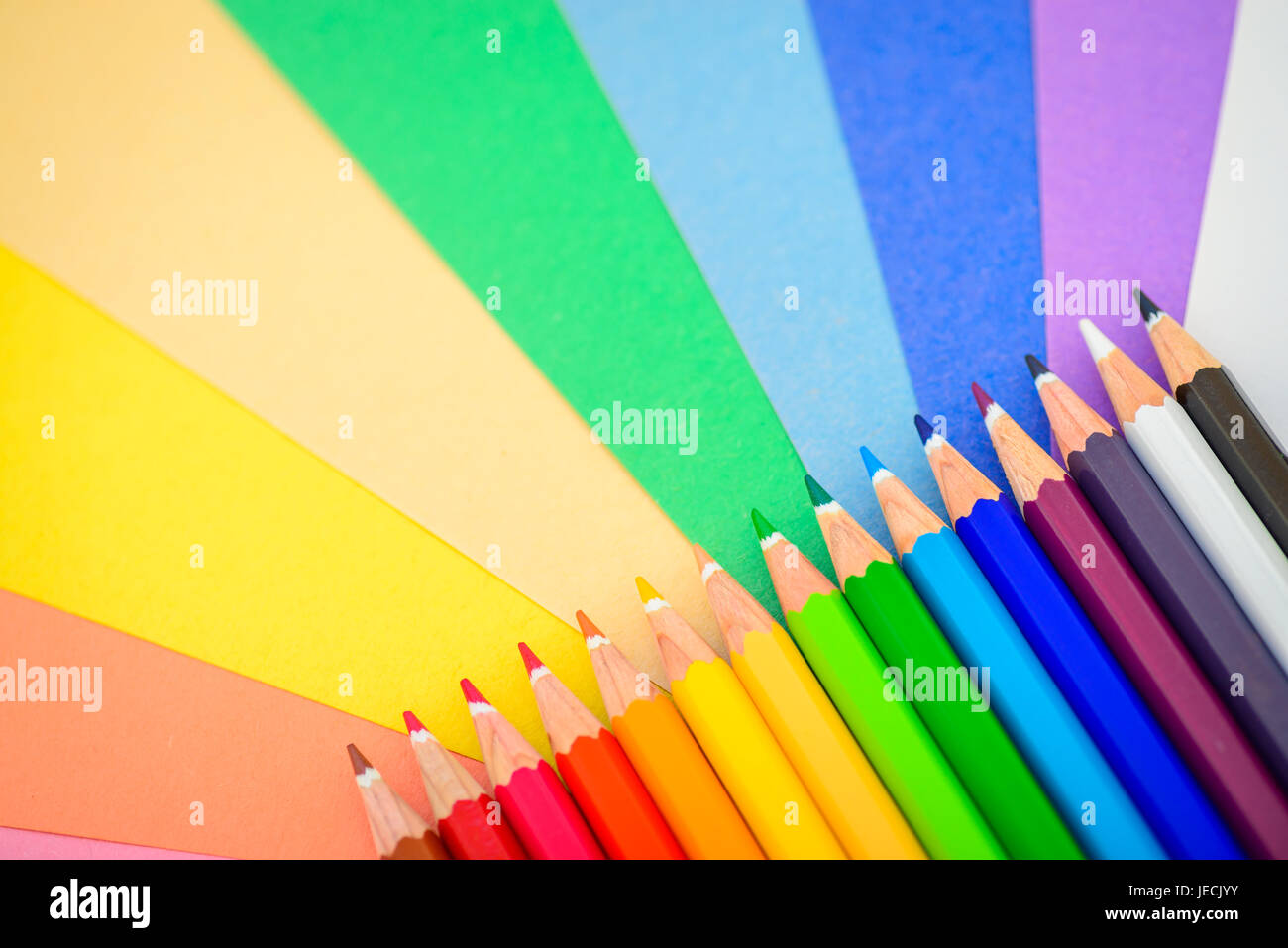 Close up macro shot of sharp colorful pencils Stock Photo - Alamy