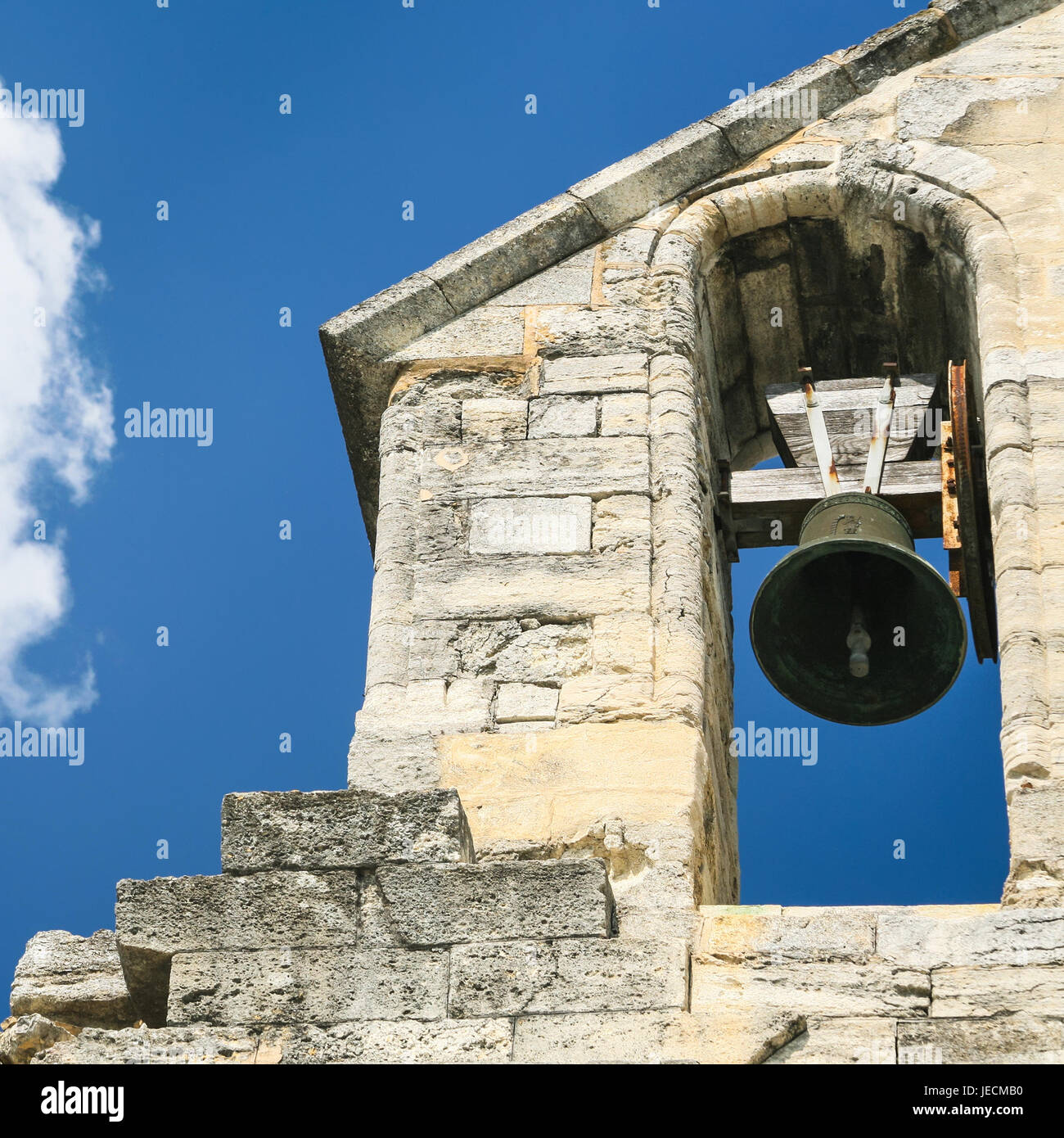 Travel to Provence, France - bell in bell tower of cathedral in Palais ...