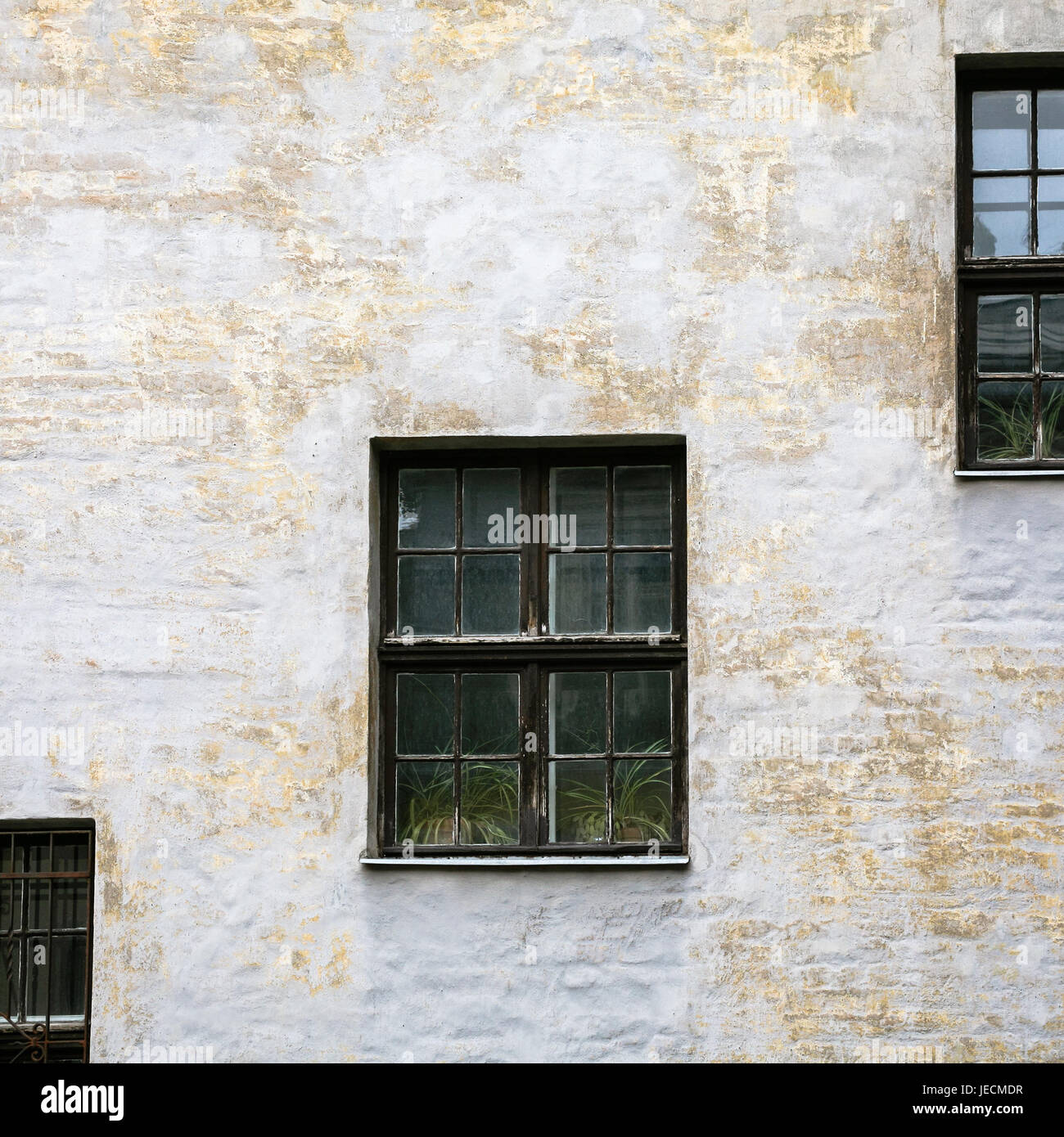 travel to Latvia - shabby facade of old house on Maza Pils iela street ...