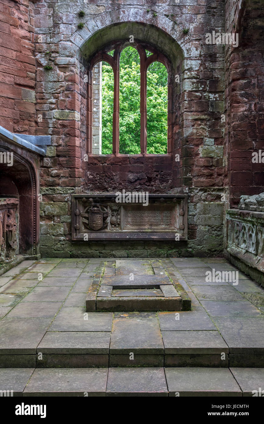 Window, ruins of Lanercost Priory, North Brampton, Cumbria, England ...