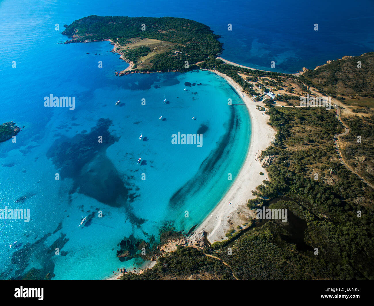 Aerial View of the Splendid Rondinara Beach, Corsica, France Stock ...
