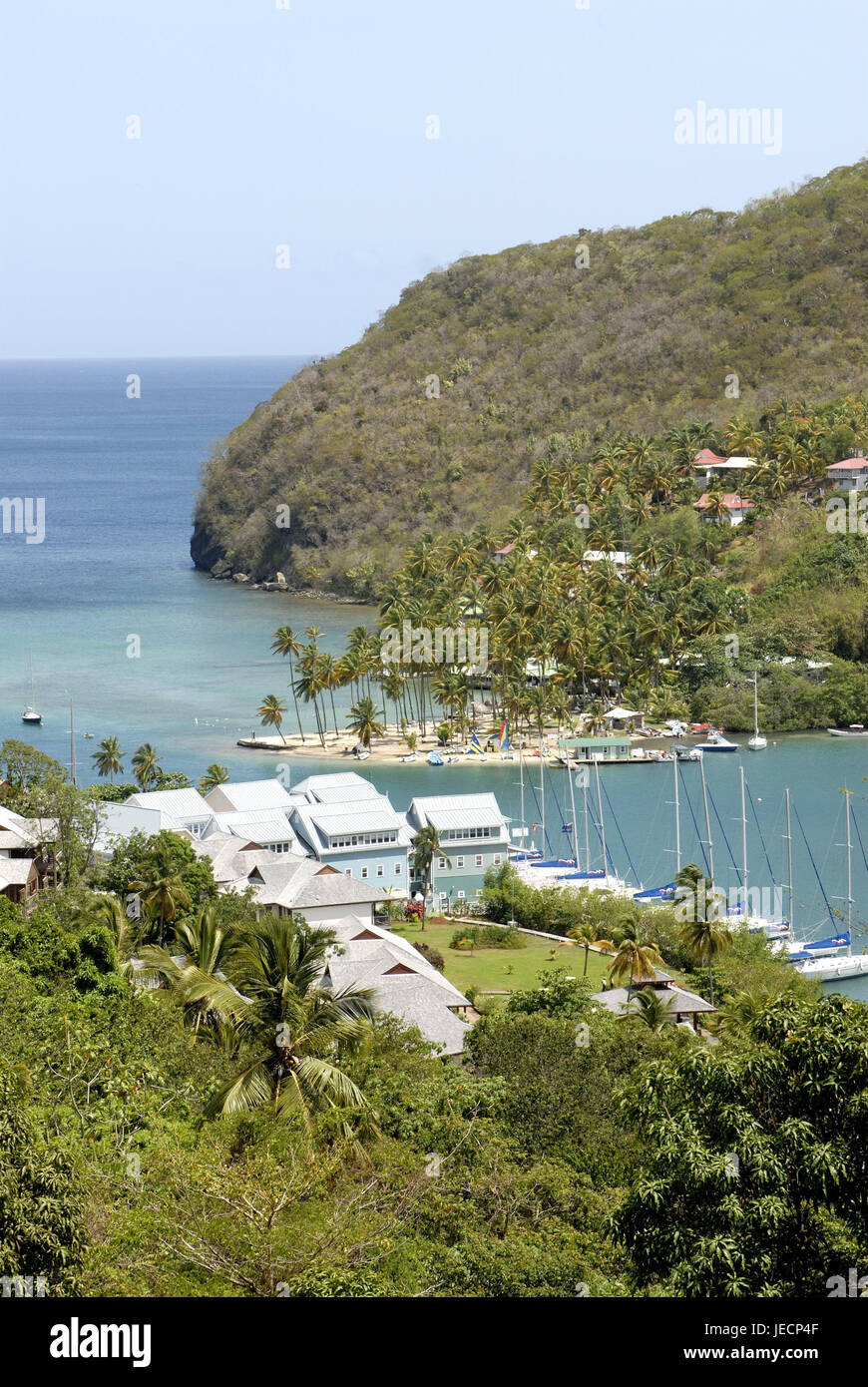 The small Antilles, Saint Lucia, Marigot Bay, fishing village, harbour ...