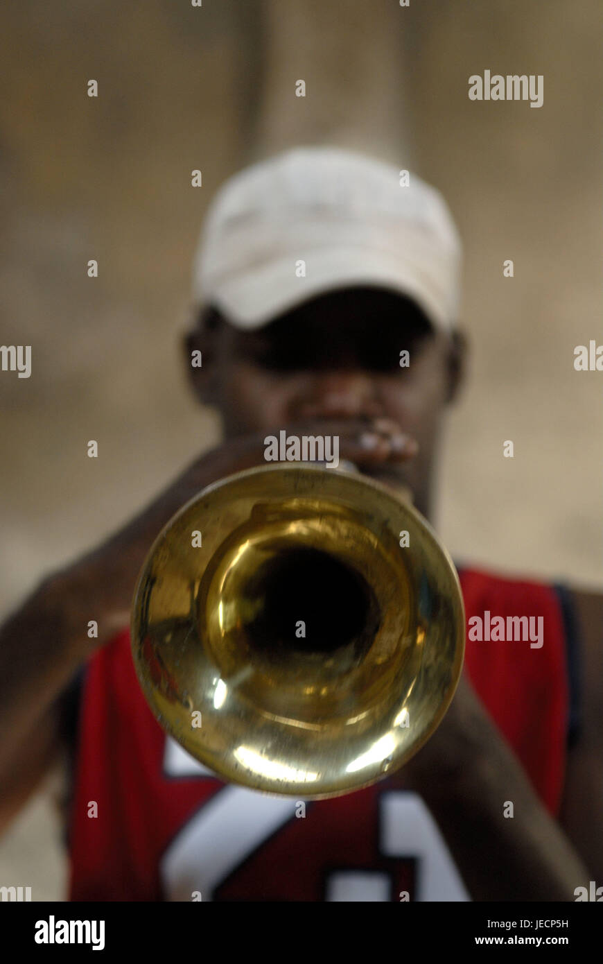 Cuba, Santiago de Cuba, trumpet player, portrait, blur, the Caribbean ...