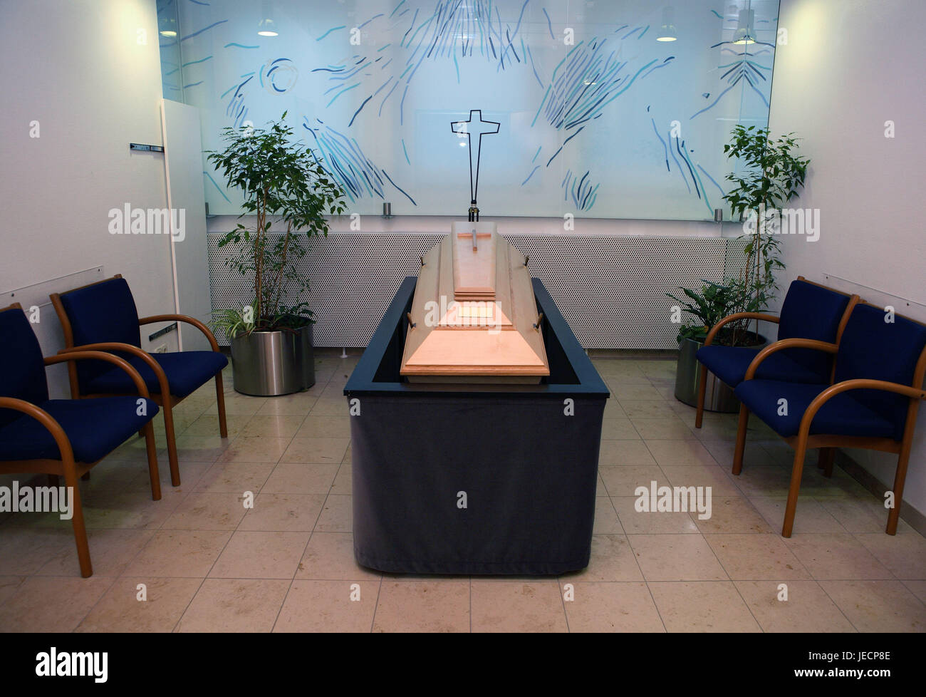 Hospital, mortuary chapel, coffin, laid out, medicine, pathology Stock ...