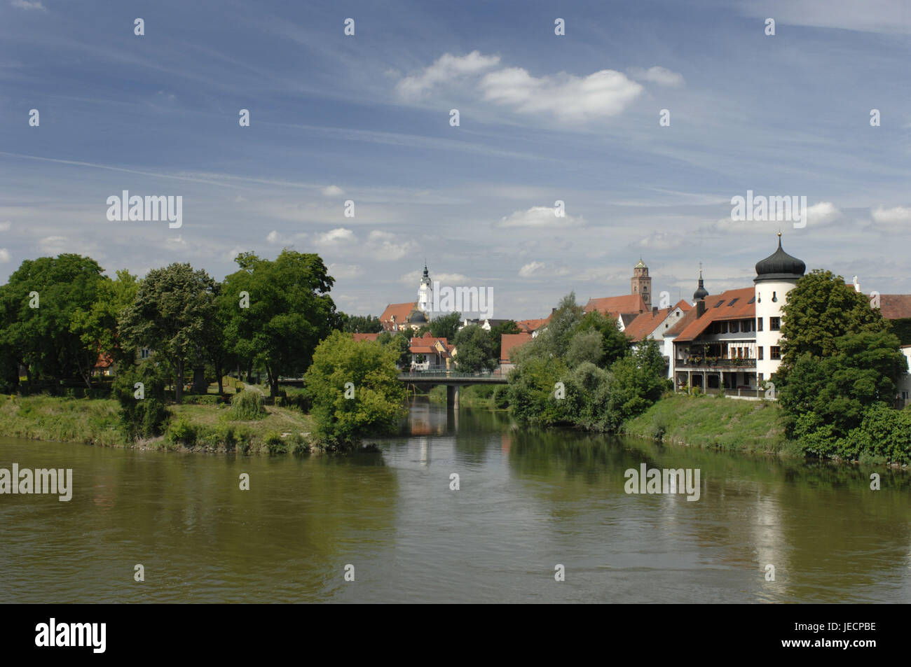 Germany, Bavaria, Donauwoerth, estuary, Wörnitz, the Danube, cloister ...