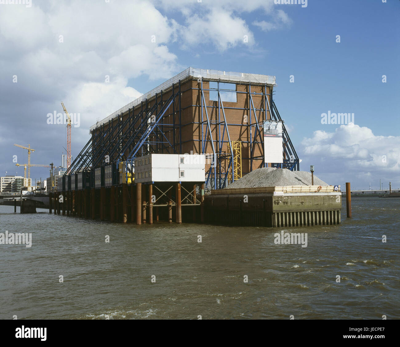 Germany, Hamburg, harbour city, quay memory A, scaffolds, North Germany ...
