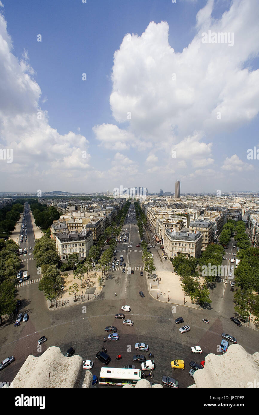 France, Paris, Etoile Square, from above, capital, town overview ...