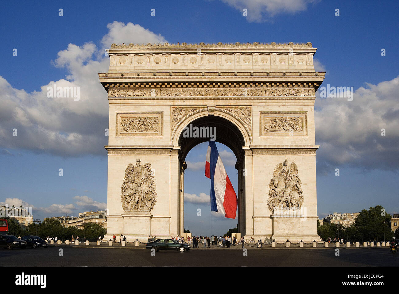 France, Paris, Arc de Triomphe, street scene, capital, triumphal arch ...