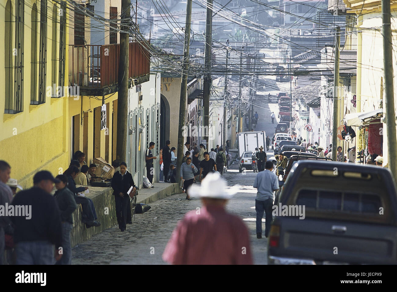 Honduras, Gracia, local centre, street scene, Central America, Latin ...