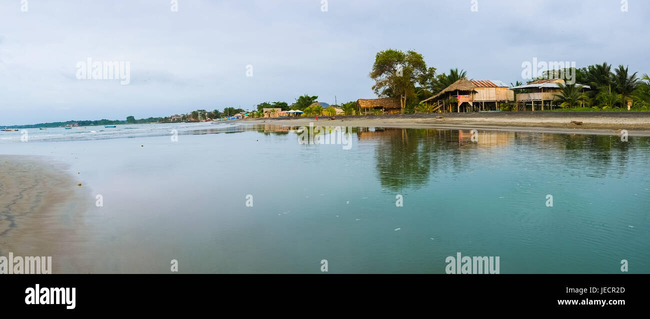 Beach of Mompiche at sunset, Ecuador Stock Photo - Alamy
