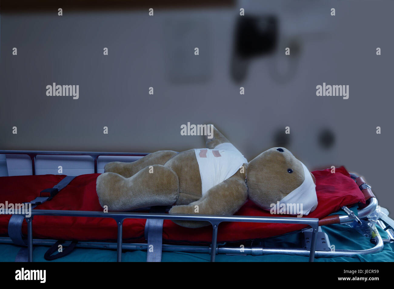 Clinic, rolling stretcher, teddy bear, association, emergency ...