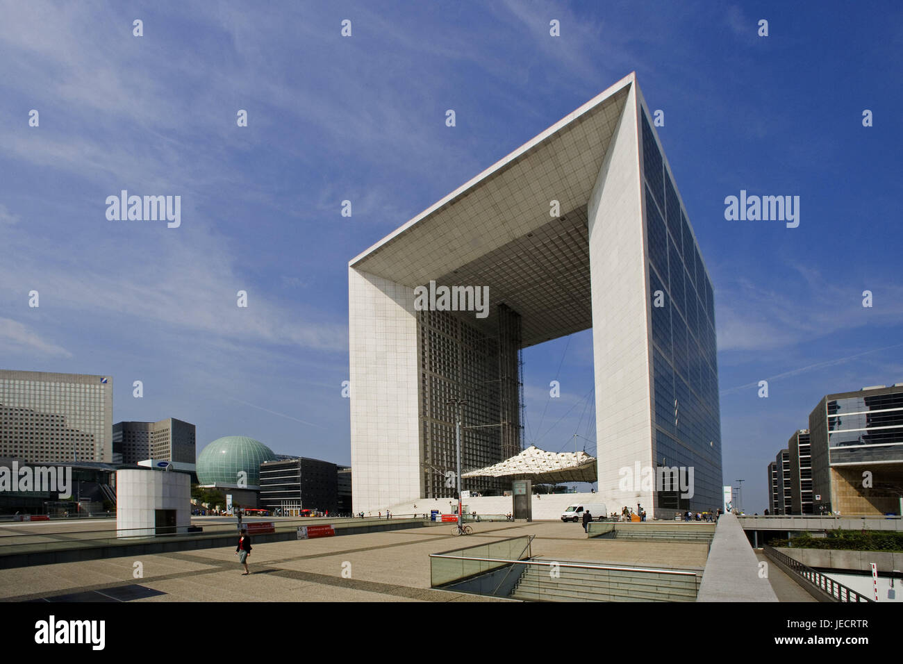 France, Paris, part of town of La Defense, Grand Arch de La Defense ...