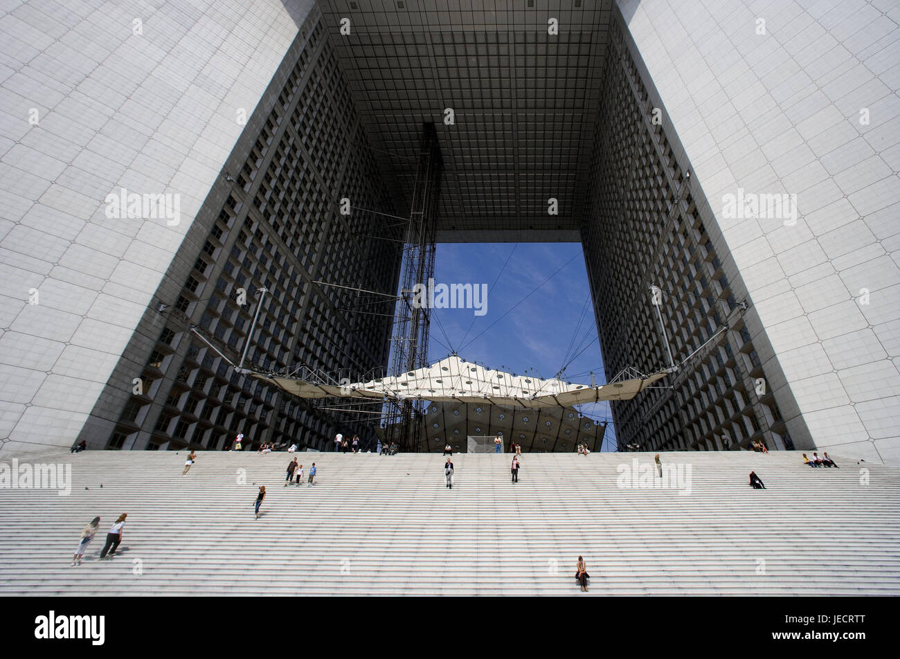 France, Paris, part of town of La Defense, Grand Arch de La Defense ...