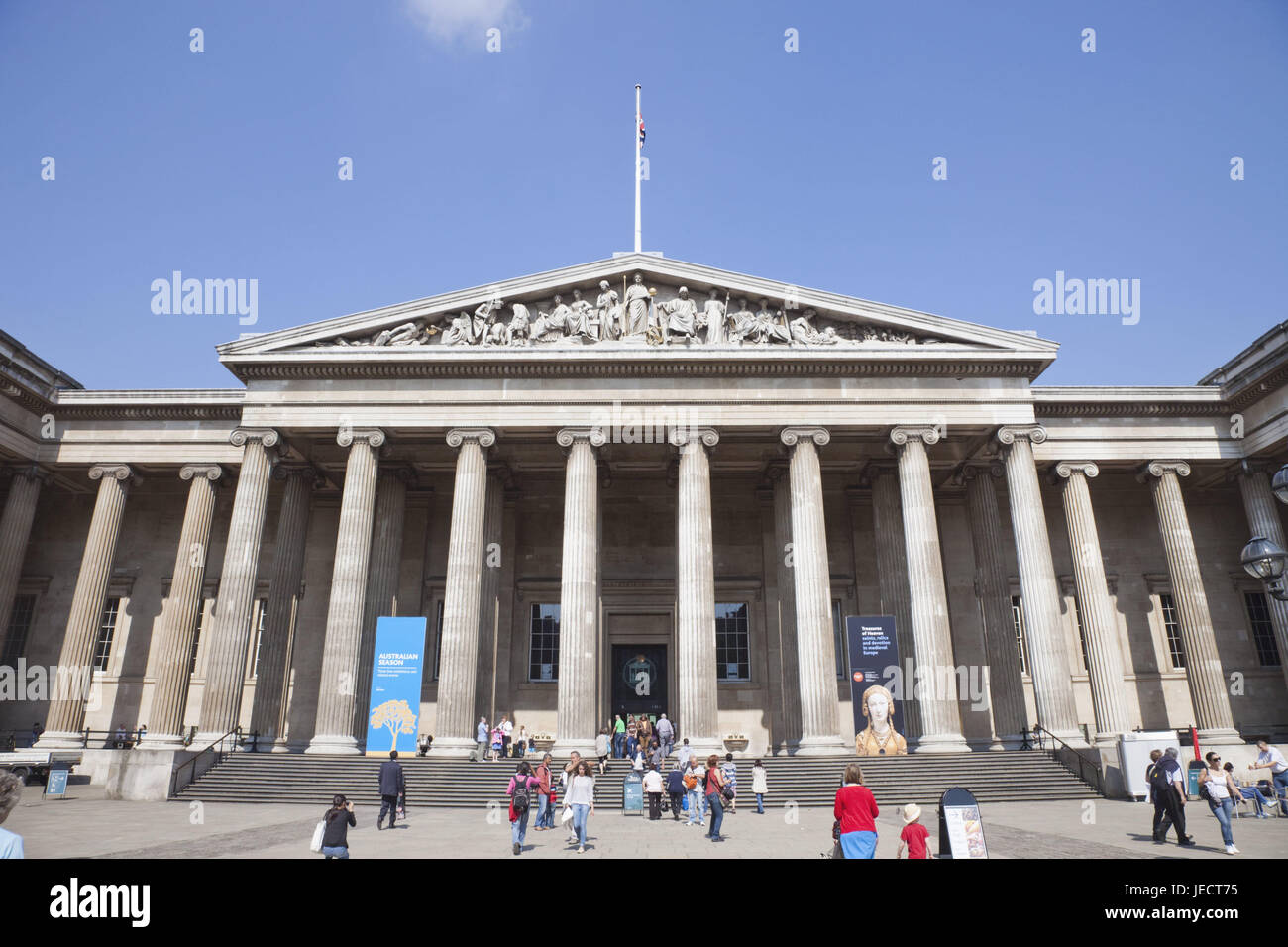 England, London, British museum, outside, museum, tourist, tourism ...