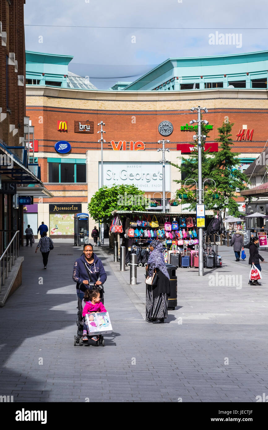 Harrow Town centre, suburban town in North West London, England, U.K ...