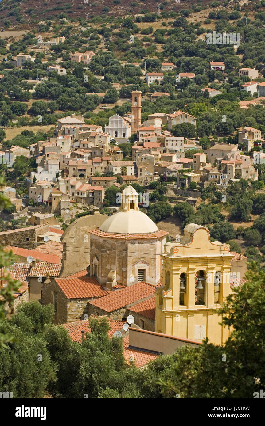 France, Corsica, Balagne, Cateri, local view, church Stock Photo - Alamy
