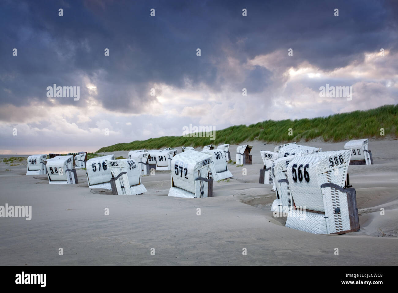 Main beach, island Spiekeroog, the East Frisians, East Friesland ...