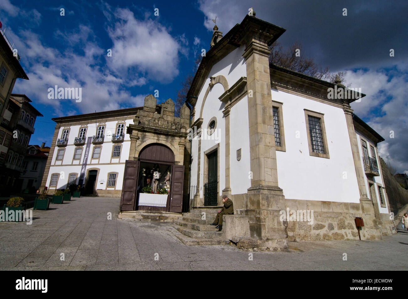 Historical building in the Old Town, Guimaraes, Portugal Stock Photo ...