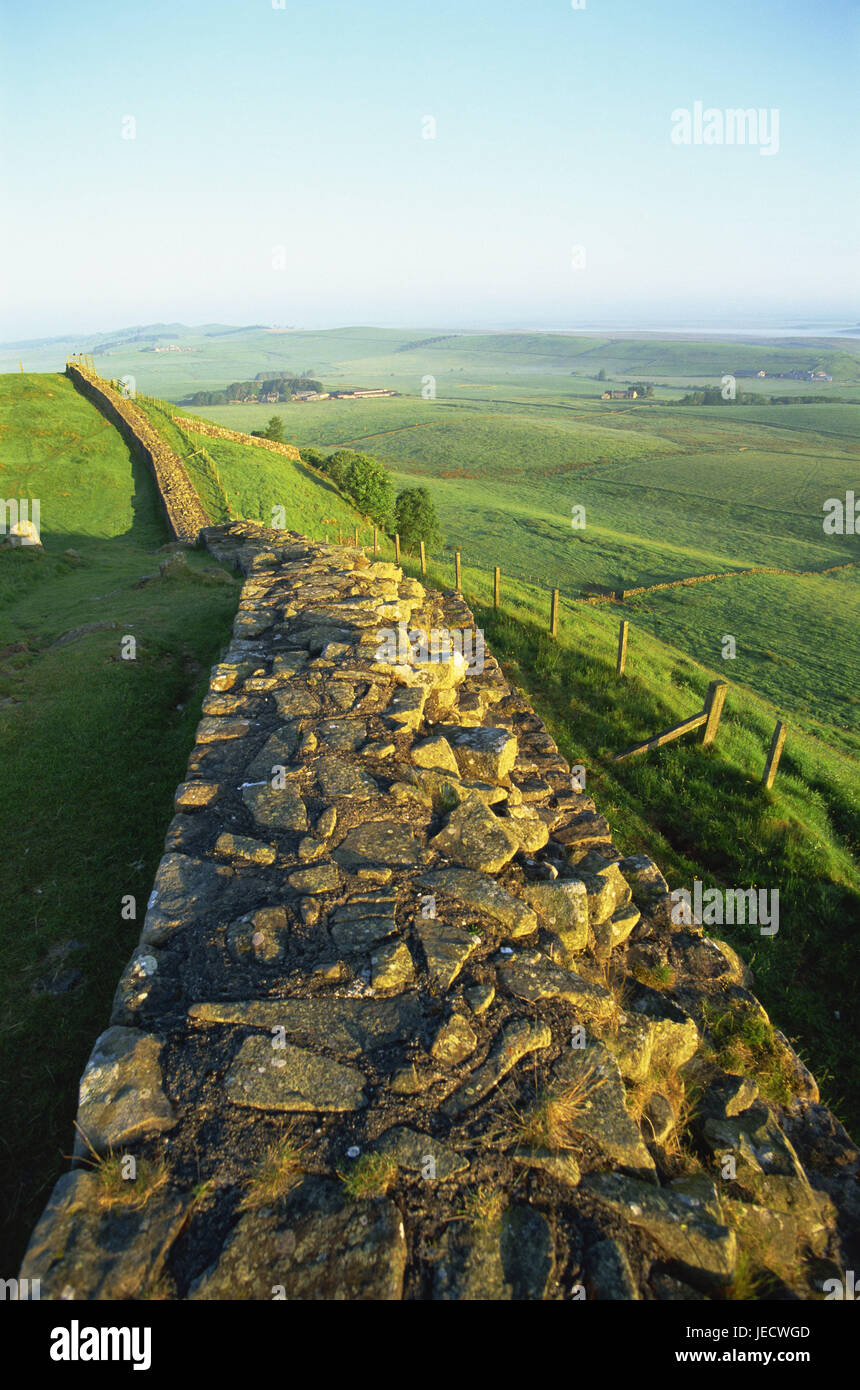 Great Britain, England, Houesteads, Hadrians embankment, scenery ...
