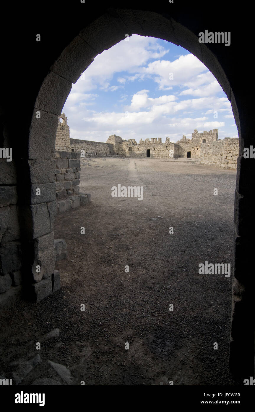 Imposing fortress in Qasr Al-Azraq, Jordan Stock Photo - Alamy