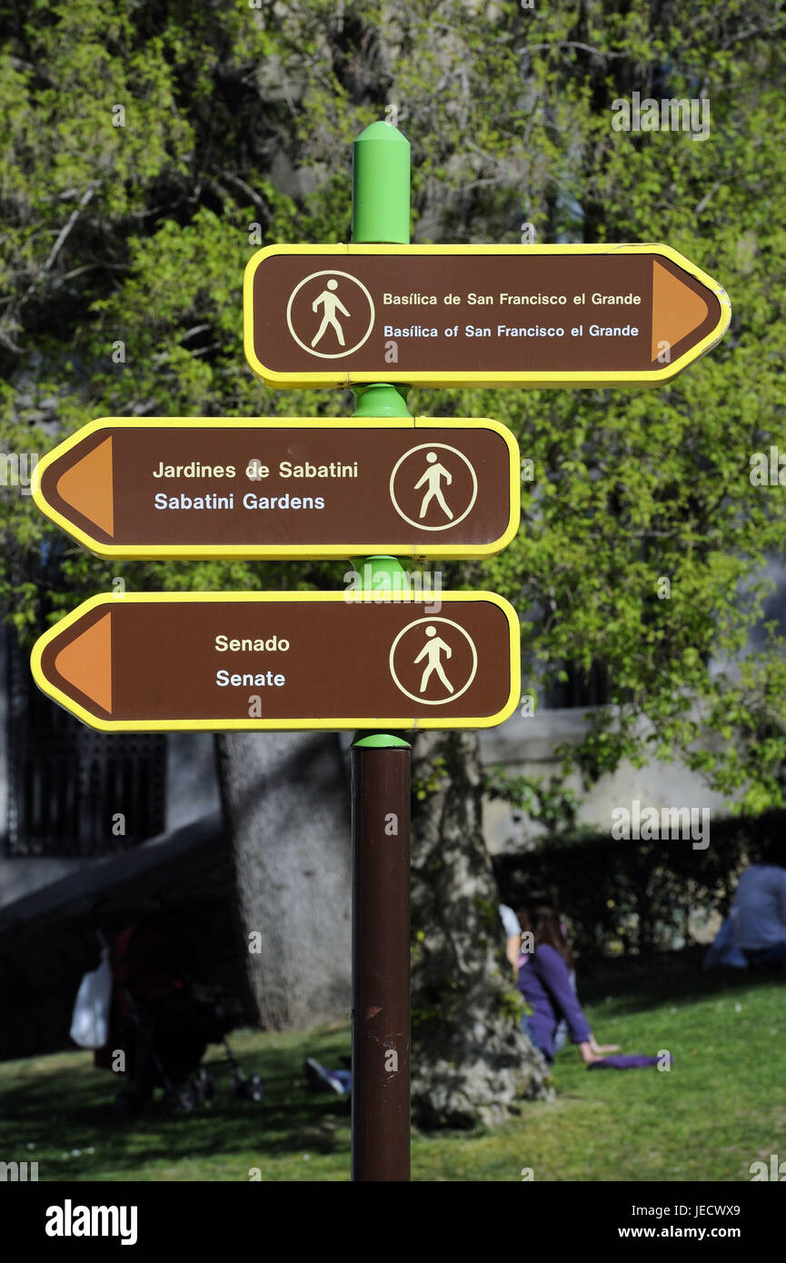 Spain, Madrid, signpost Stock Photo - Alamy