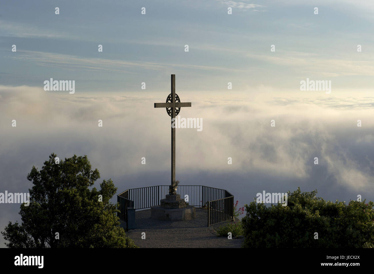Spain, Catalonia, cross San Miguel Stock Photo - Alamy