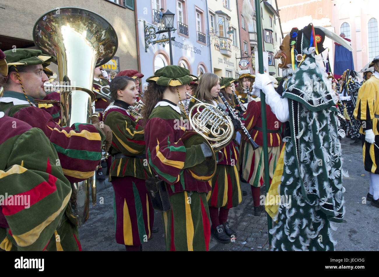 Germany, Baden-Wurttemberg, Rottweil, Rottweiler fool's guild, brass ...