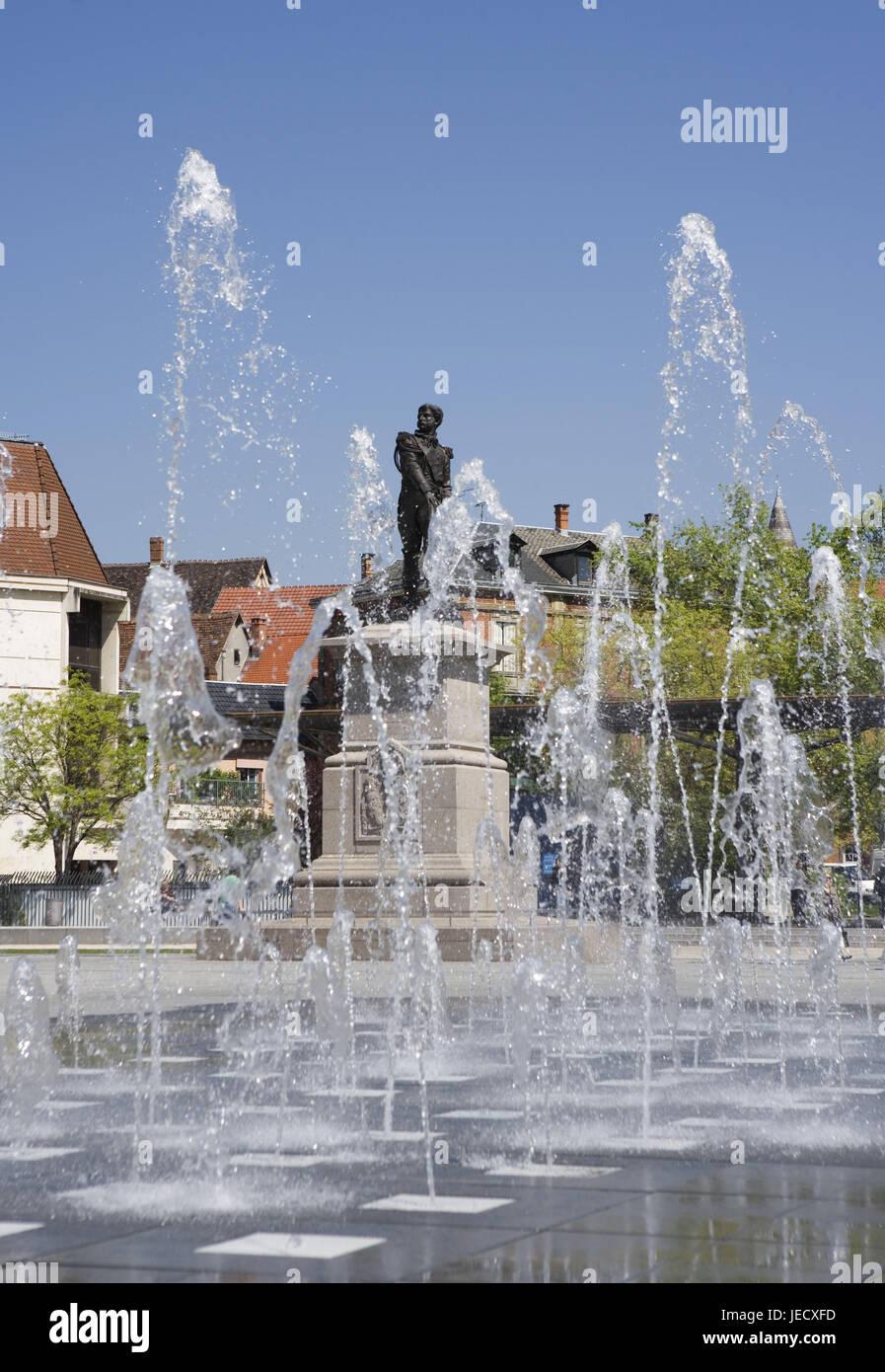 France, Alsace, Colmar, monument, general Rapp, fountain Stock Photo ...
