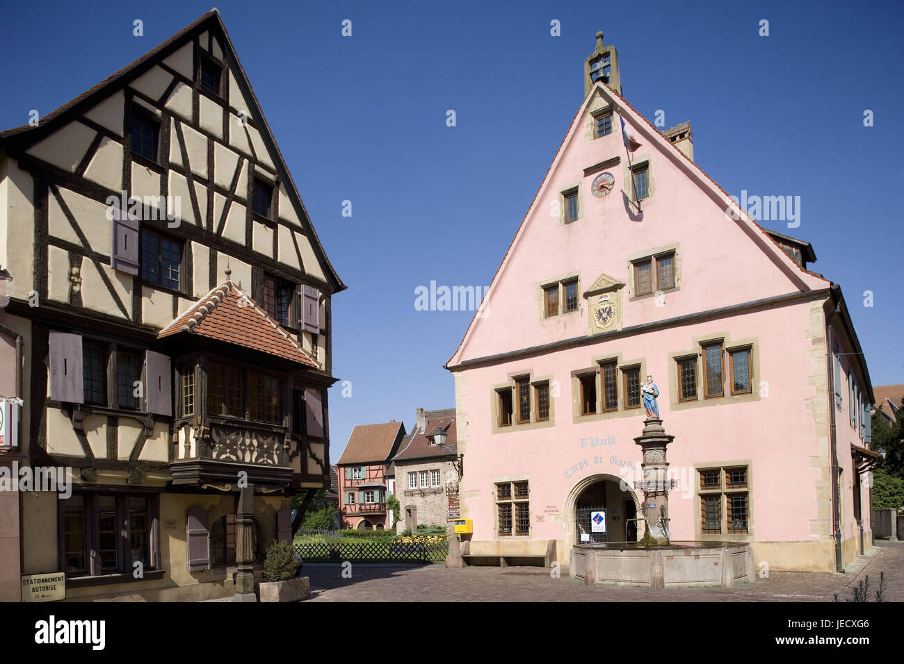 France, Alsace, home Turck, marketplace, well Stock Photo - Alamy