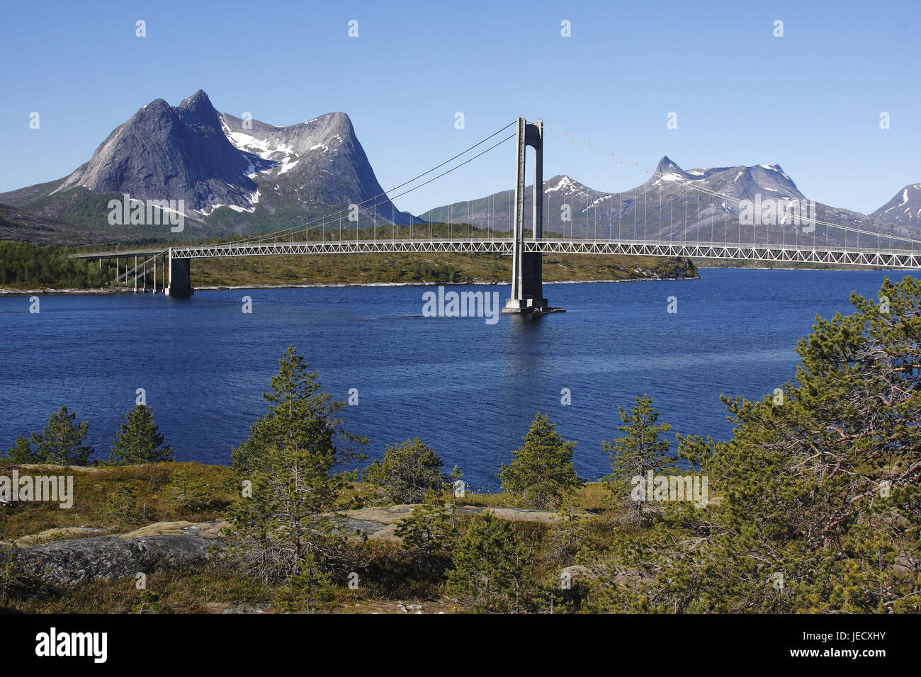 Bridge about the Tysfjord Stock Photo - Alamy