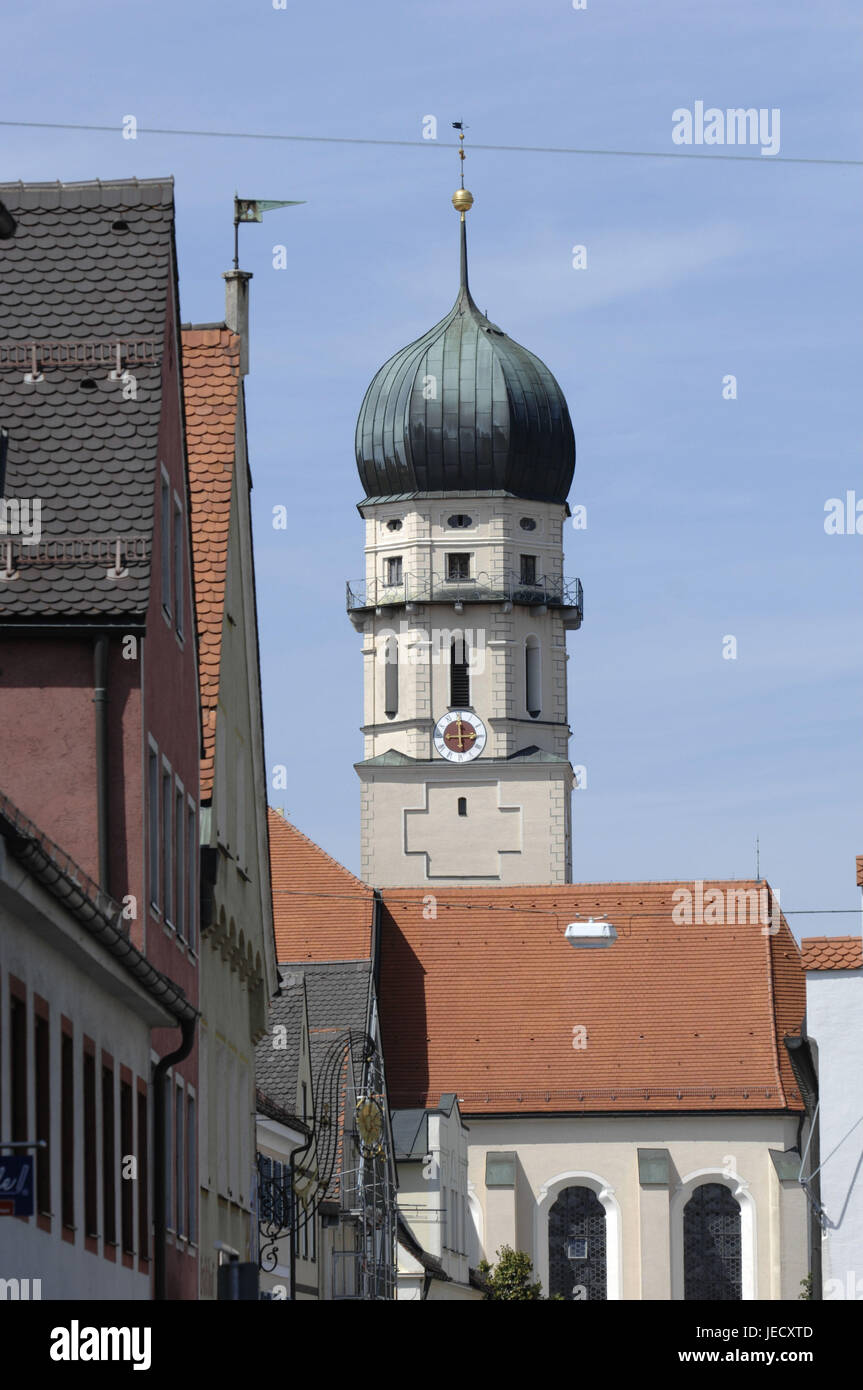 Germany, Bavaria, Schongau, town parish church 'the Assumption Day ...