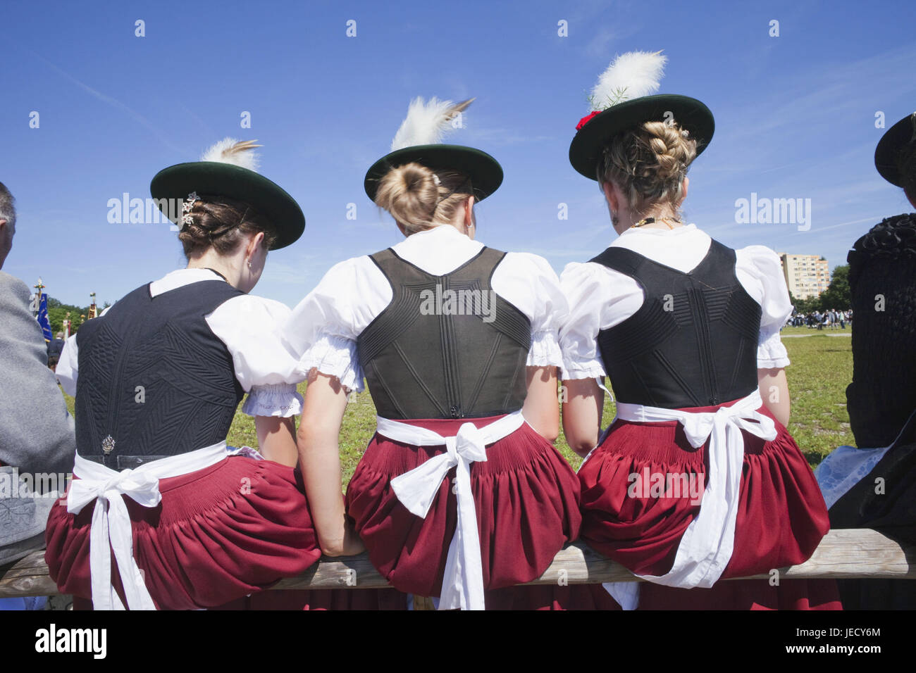 Germany, Bavaria, Burghausen, festival with traditional costumes, women ...