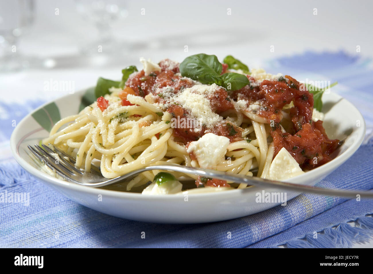Spaghetti with herbal ketchup Stock Photo - Alamy
