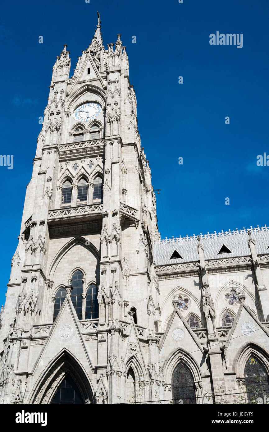 Architecture detail of the Basilica church in Quito, Ecuador Stock ...