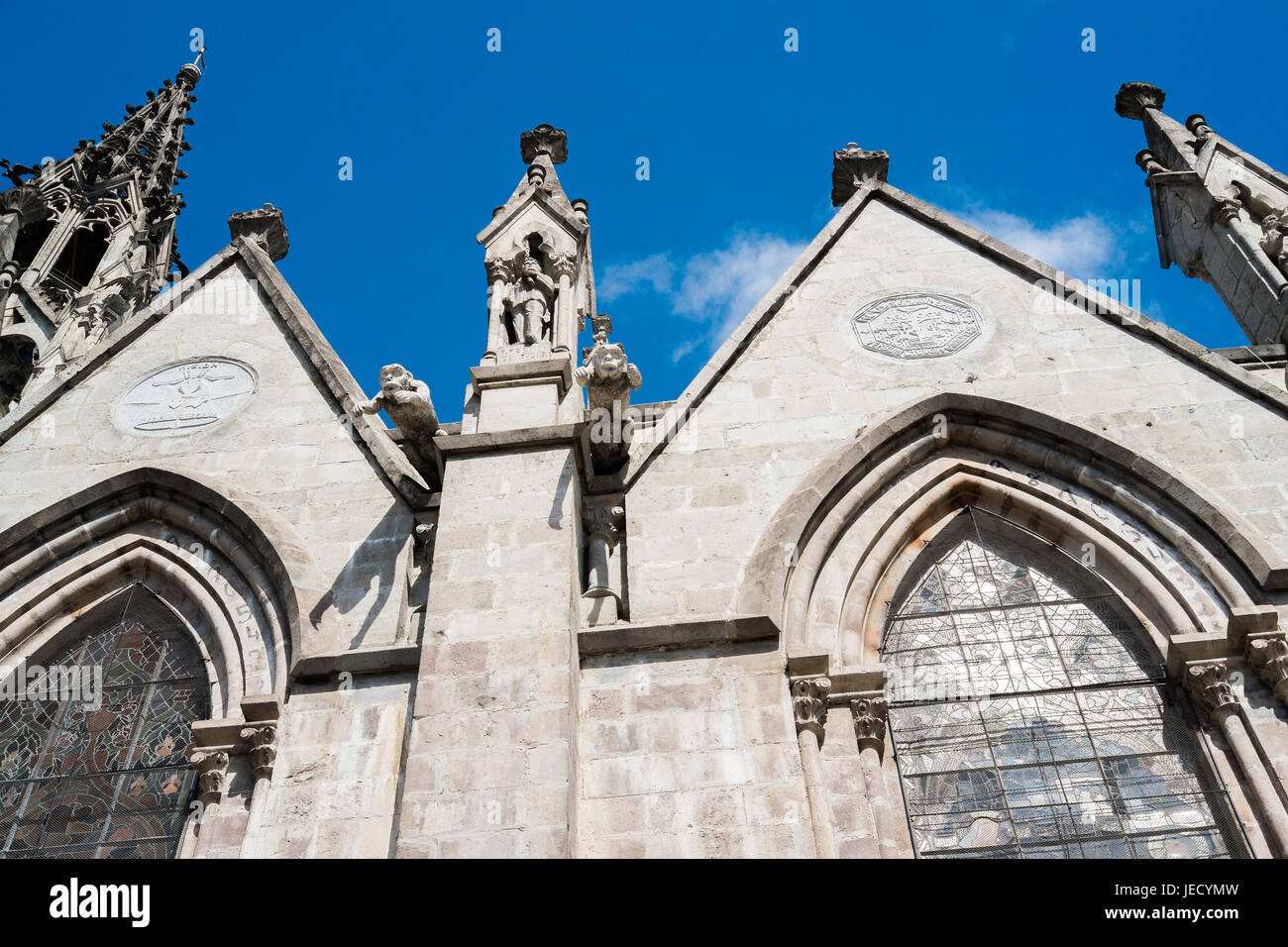 Architecture detail of the Basilica church in Quito, Ecuador Stock ...