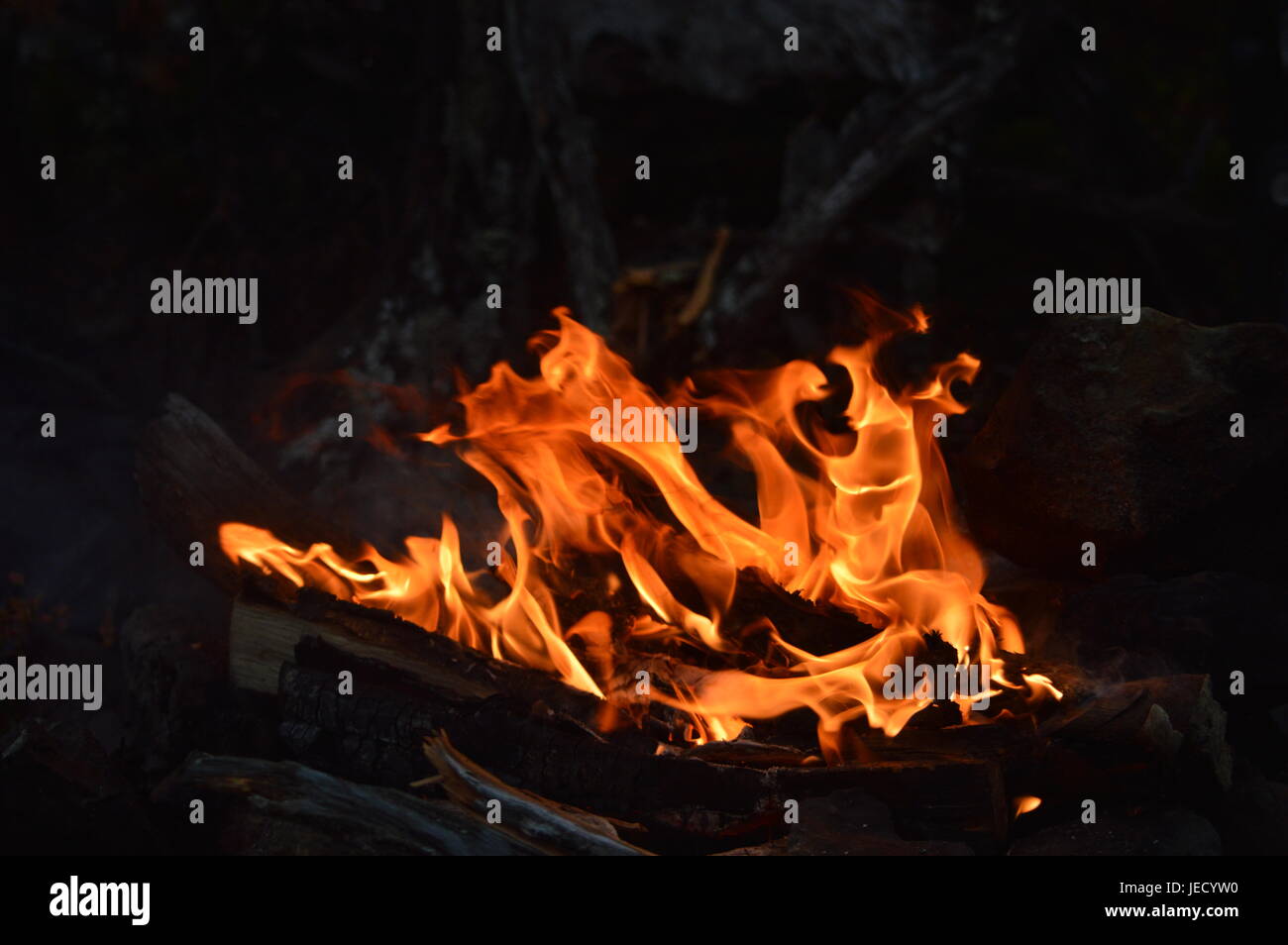 Fire On A Cold October Morning Stock Photo - Alamy
