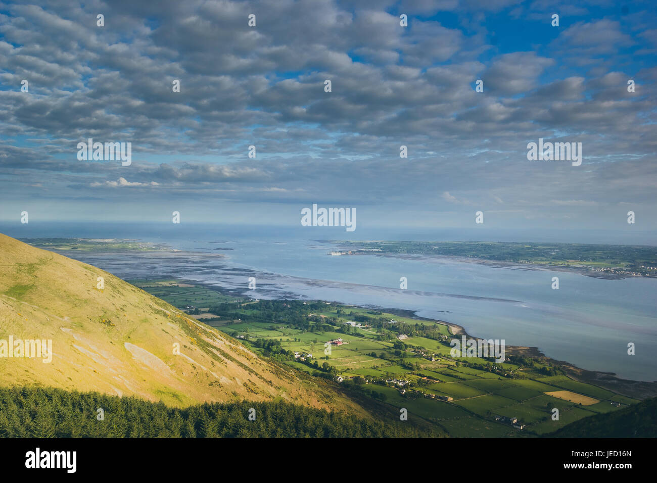 a scenic Irish landscape with the sea in the depth Stock Photo - Alamy
