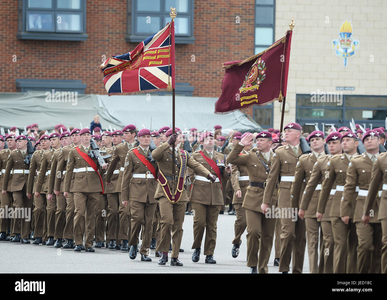The Prince of Wales watched this march past during a visit to Merville ...