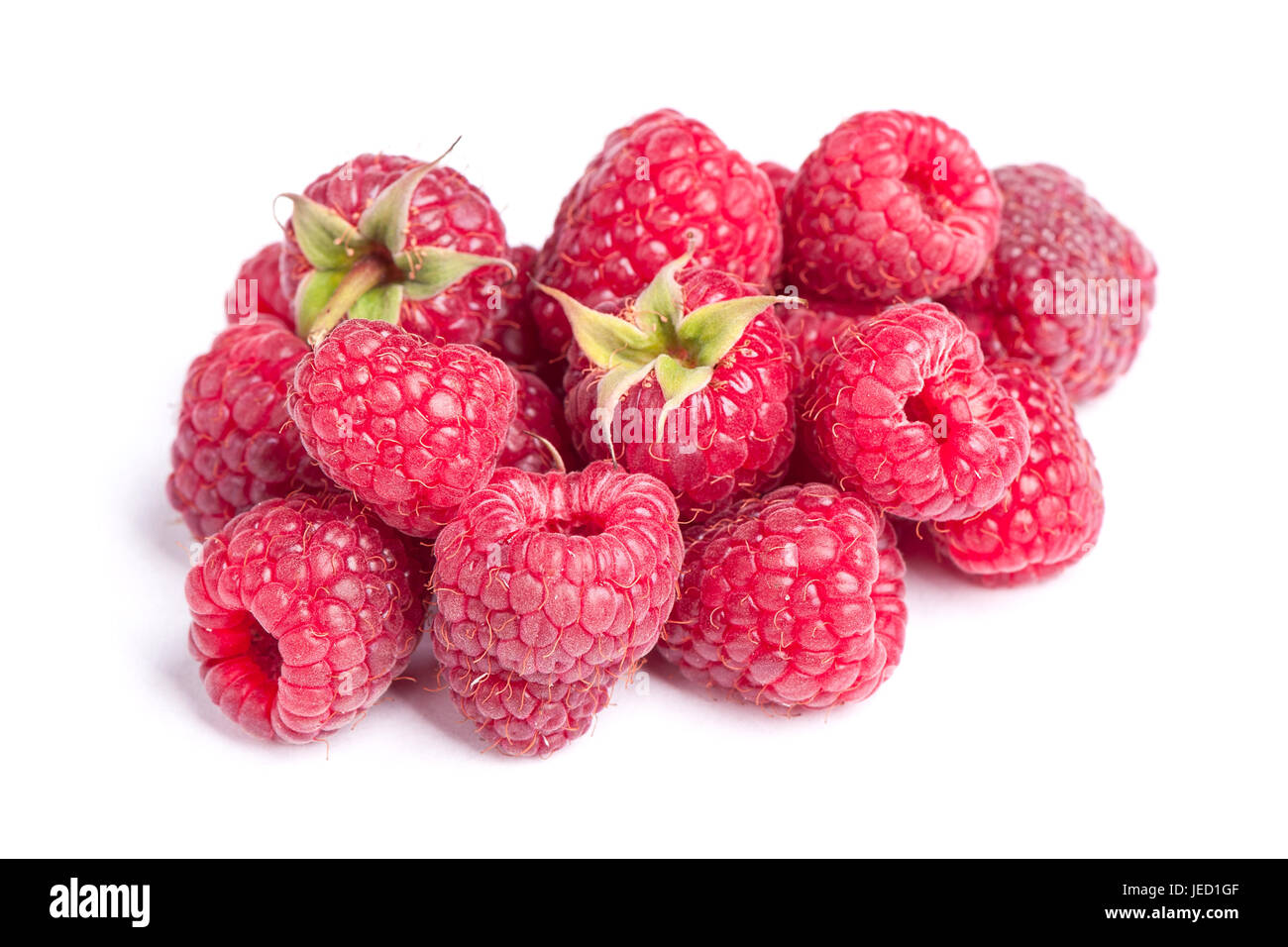 Heap of raspberries isolated on white background Stock Photo - Alamy