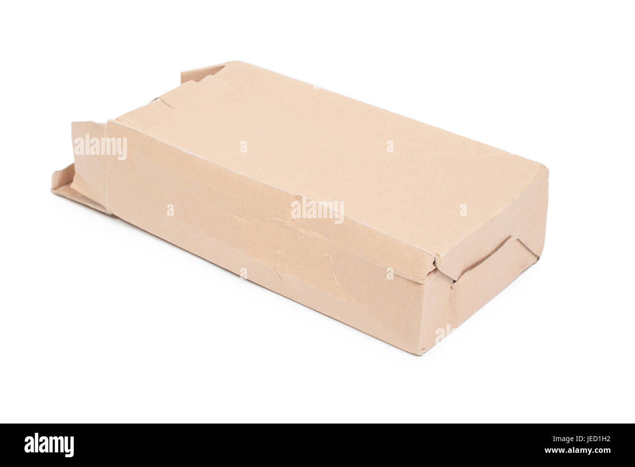 Damaged cardboard box isolated on white Stock Photo - Alamy